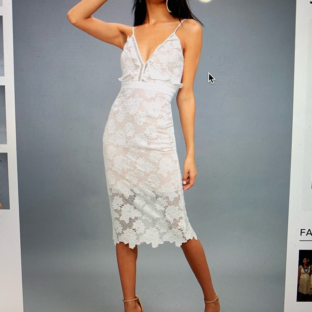 Vienna White Lace Midi Dress! - Gem